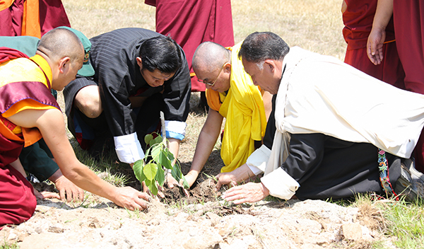 His Majesty plants trees in Punakha - BBSCL