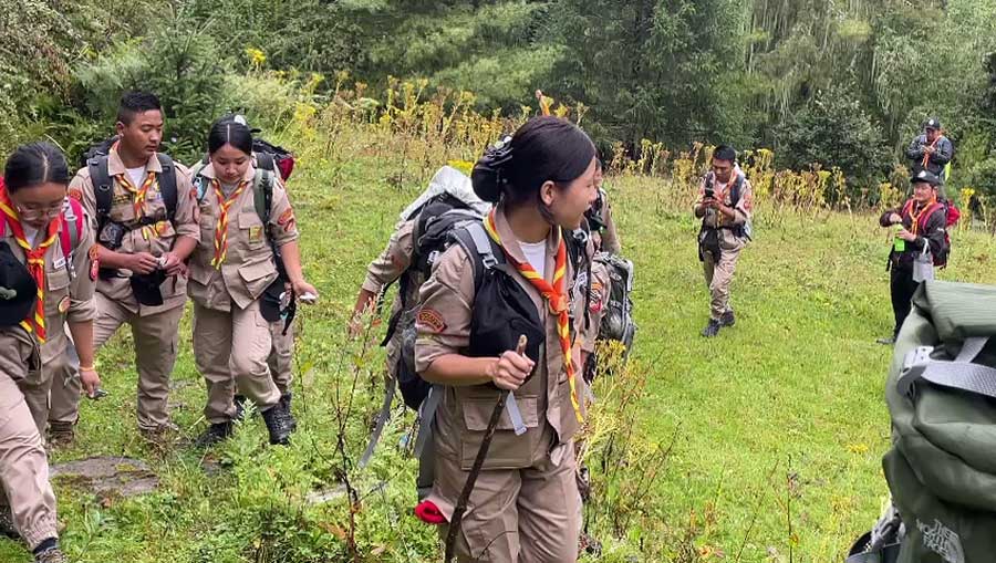 Twenty-four scouts start the 35-day trek from Haa to Trashigang - BBSCL