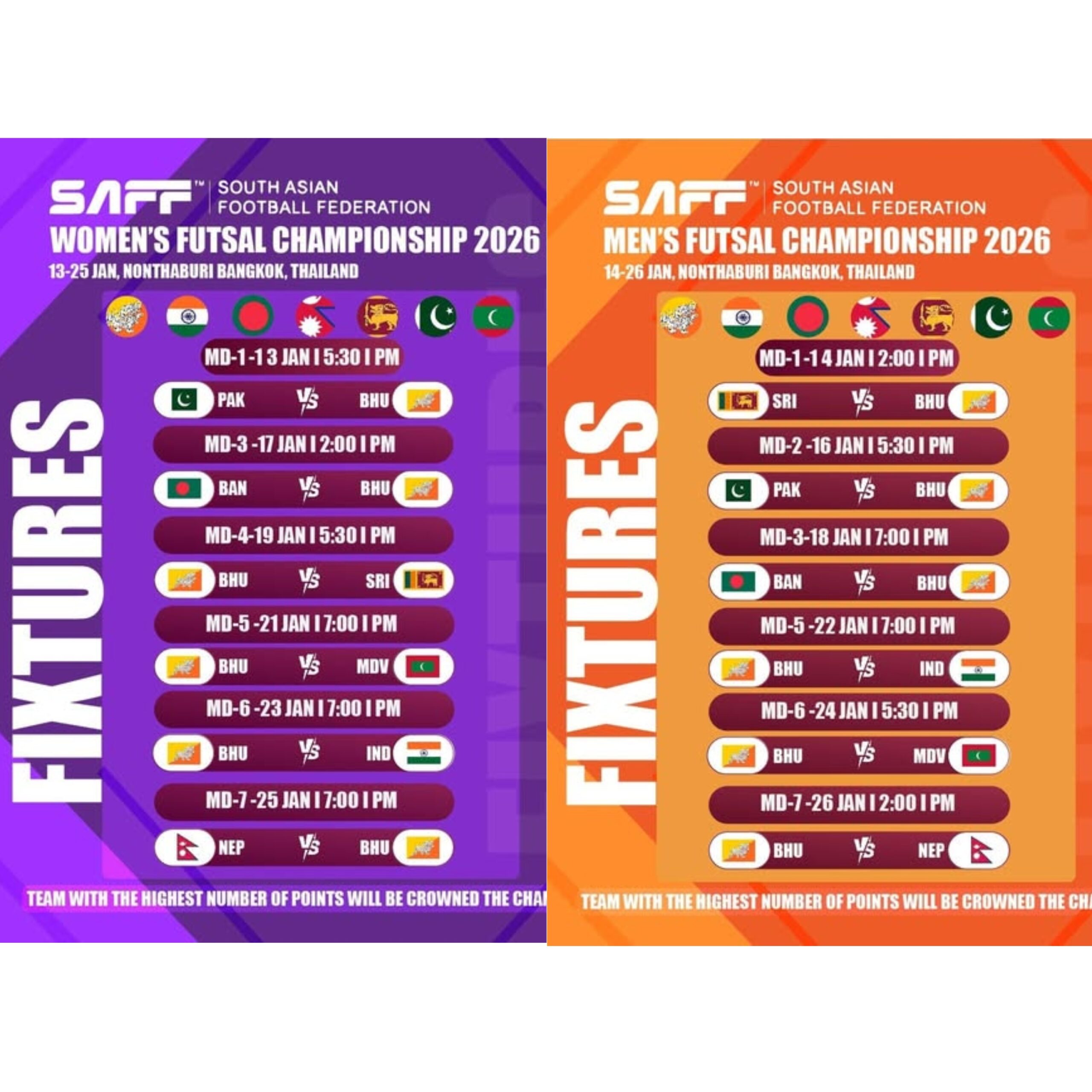 Bhutan to take part in first-ever SAFF Futsal Championship in Thailand ...